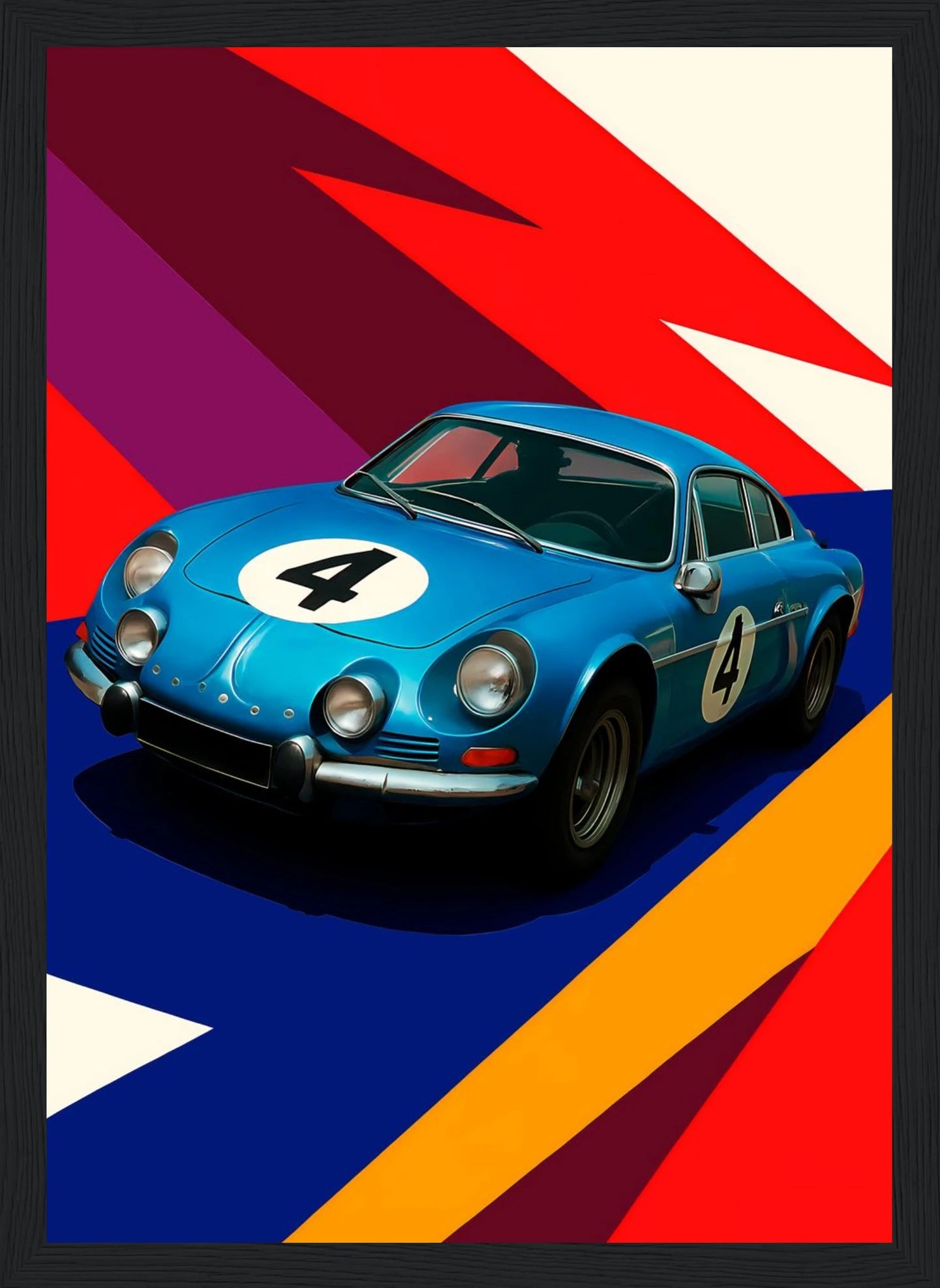 Alpine A110 Blue Sprint – Retro Raceline – Poster – Posters-4u