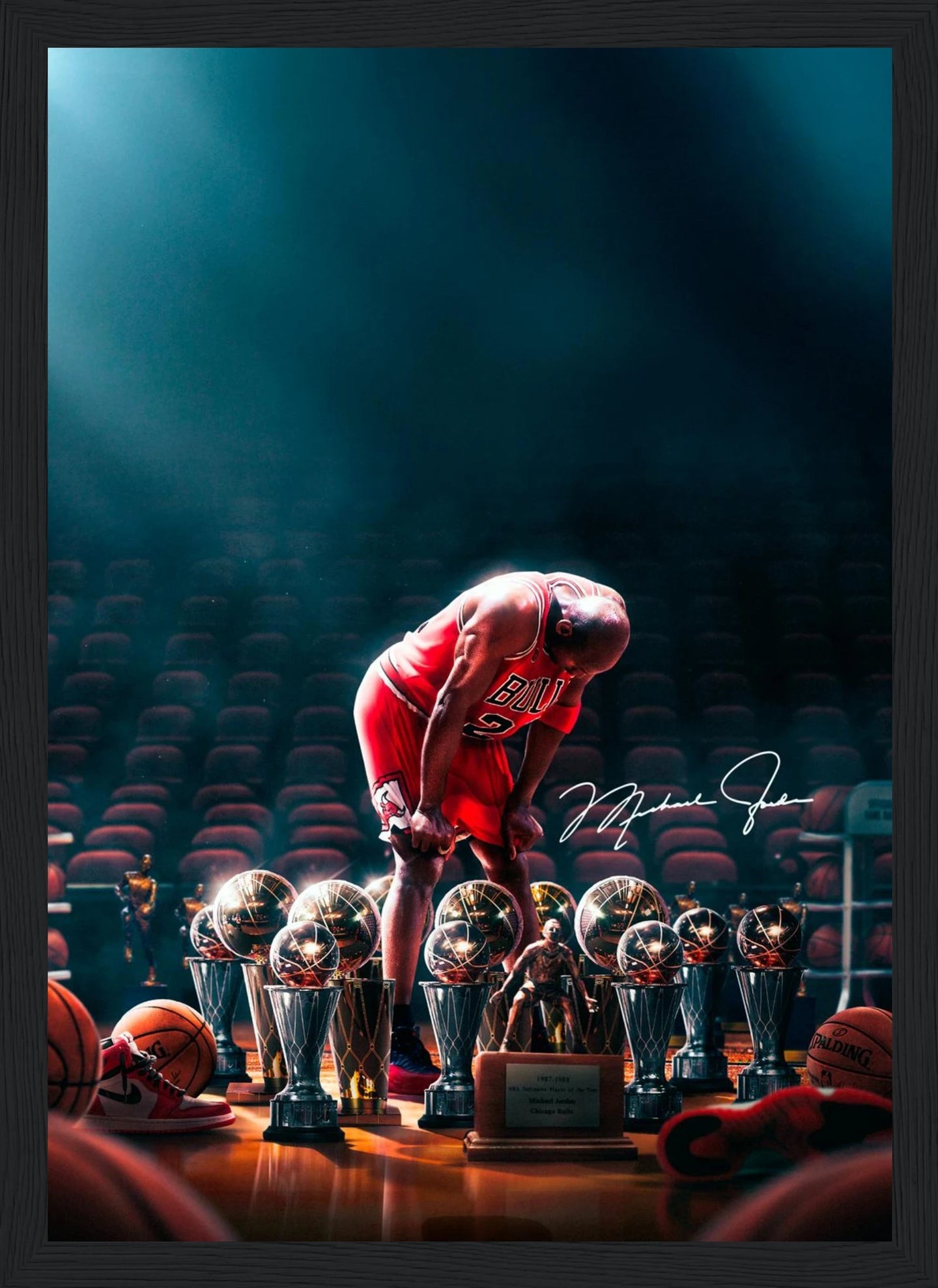 Michael Jordan Trophy Reflection – NBA – Poster – Posters-4u