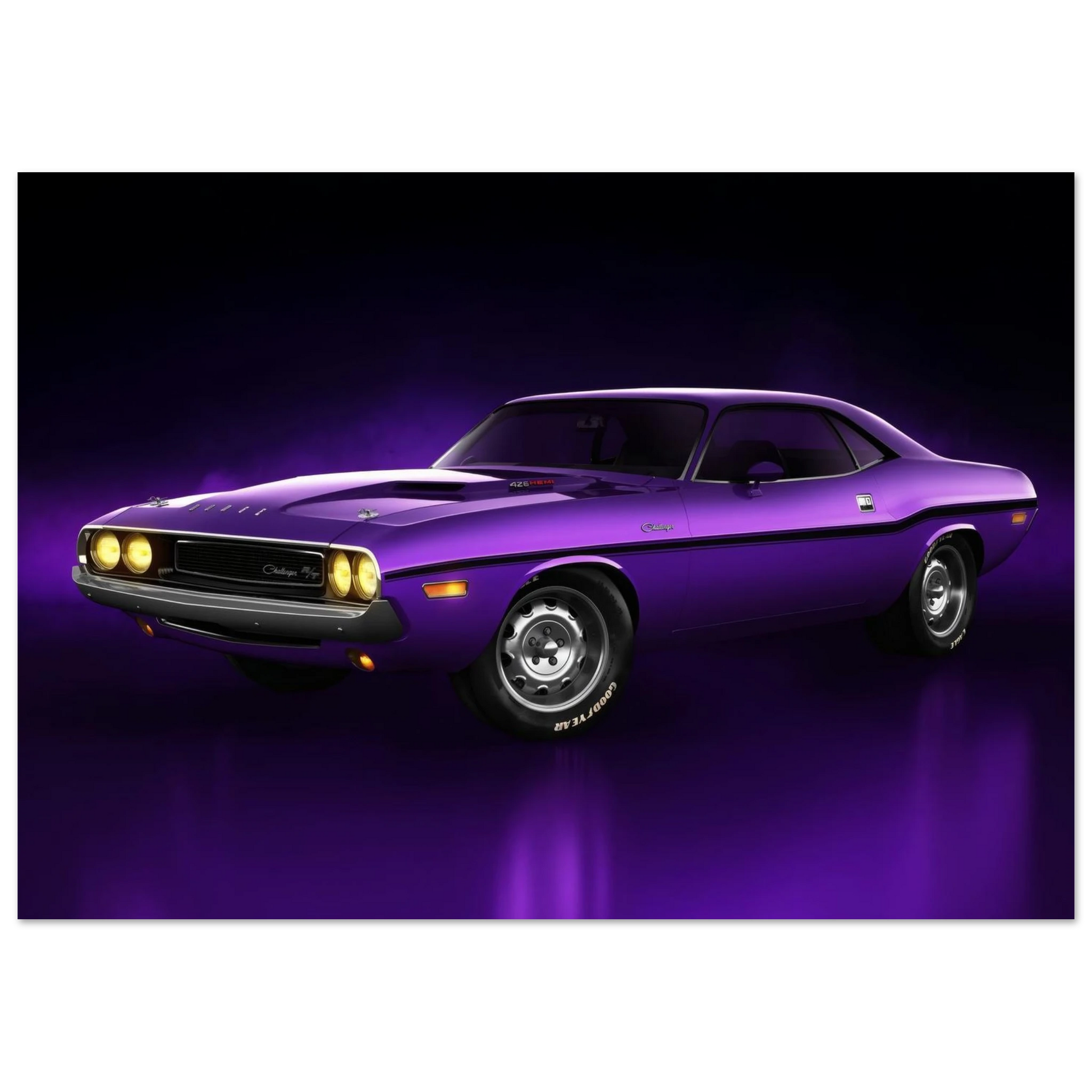 Dodge Challenger Purple Hemi – World Performance Icons – Poster ...